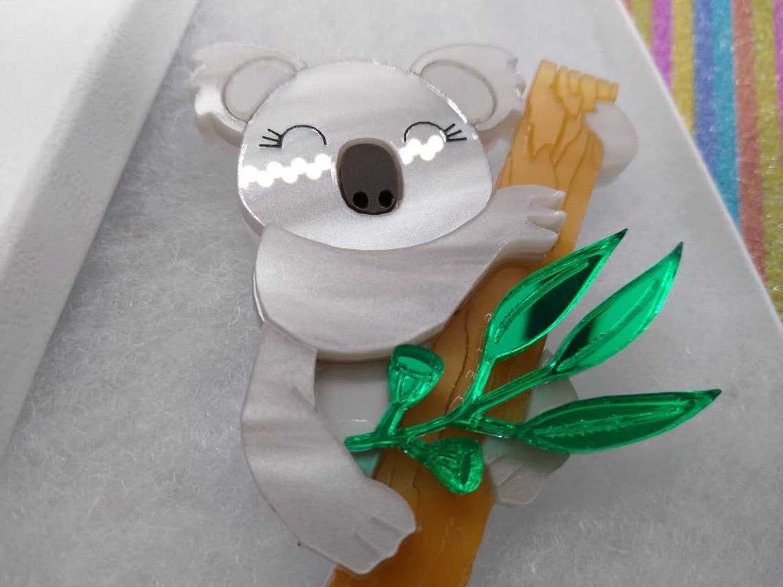Koala,koala Brooch,animal Necklace, Acrylic Pin,acrylic Jewelry ...