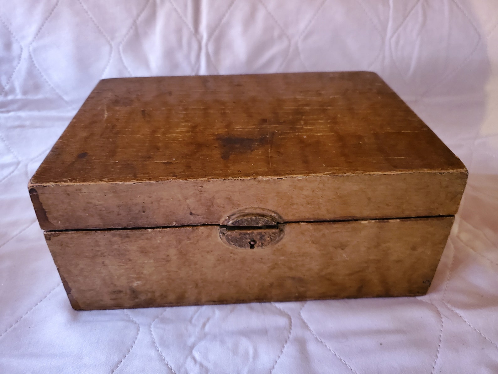 Vintage Wood Box With Tin Lining & Eagle Picture - Etsy