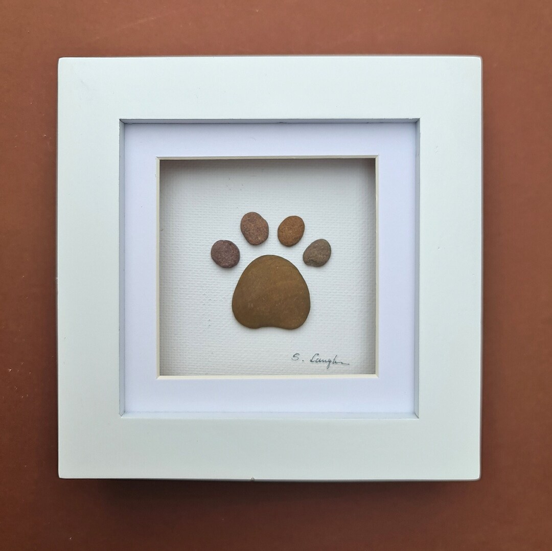 Pebble Picture paw, Original Pebble Art 10 X 10 Cm, Pet Stone Picture ...