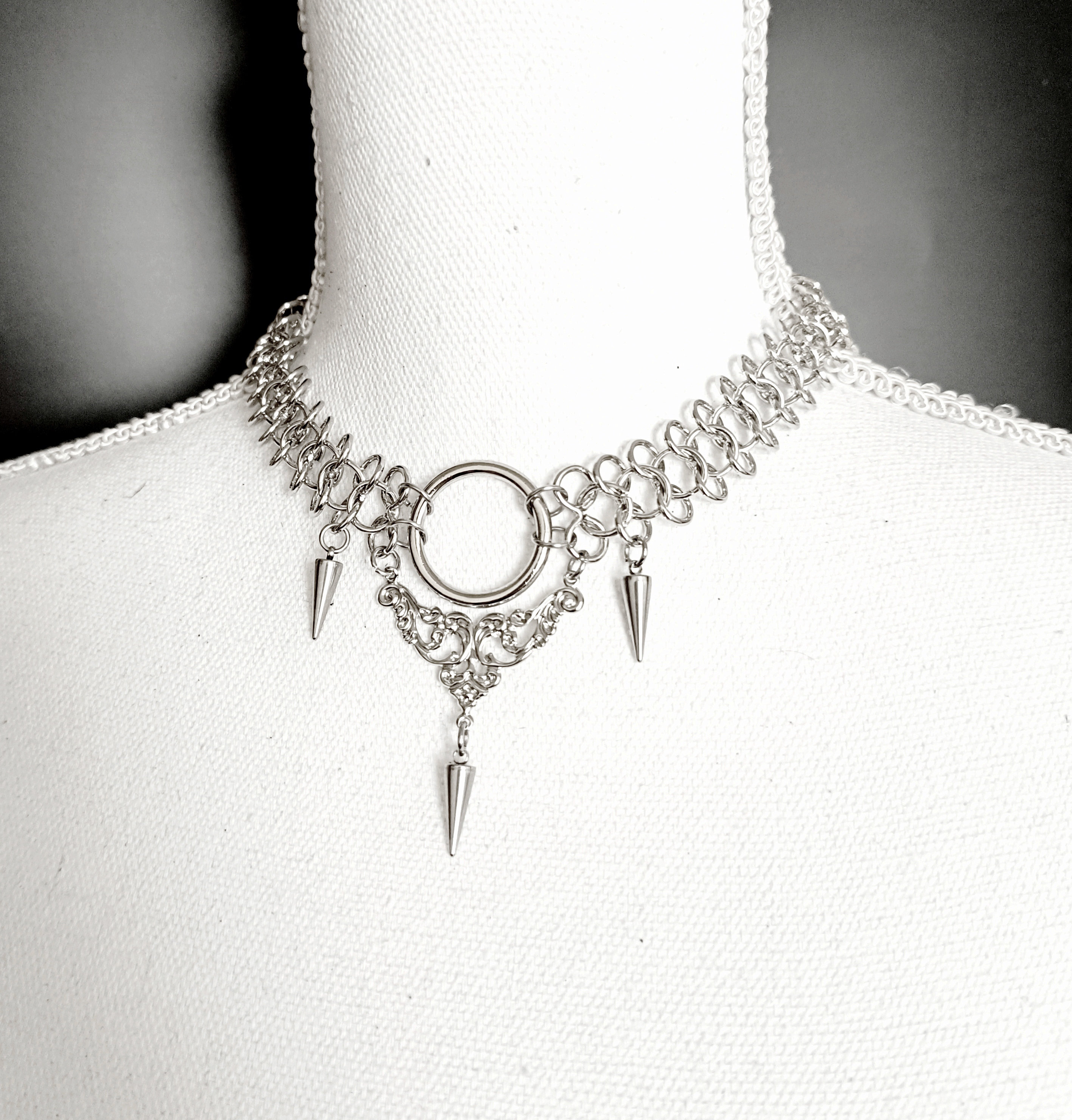 Vampire - Chainmaille Gothic Necklace/choker in Stainless Steel ...
