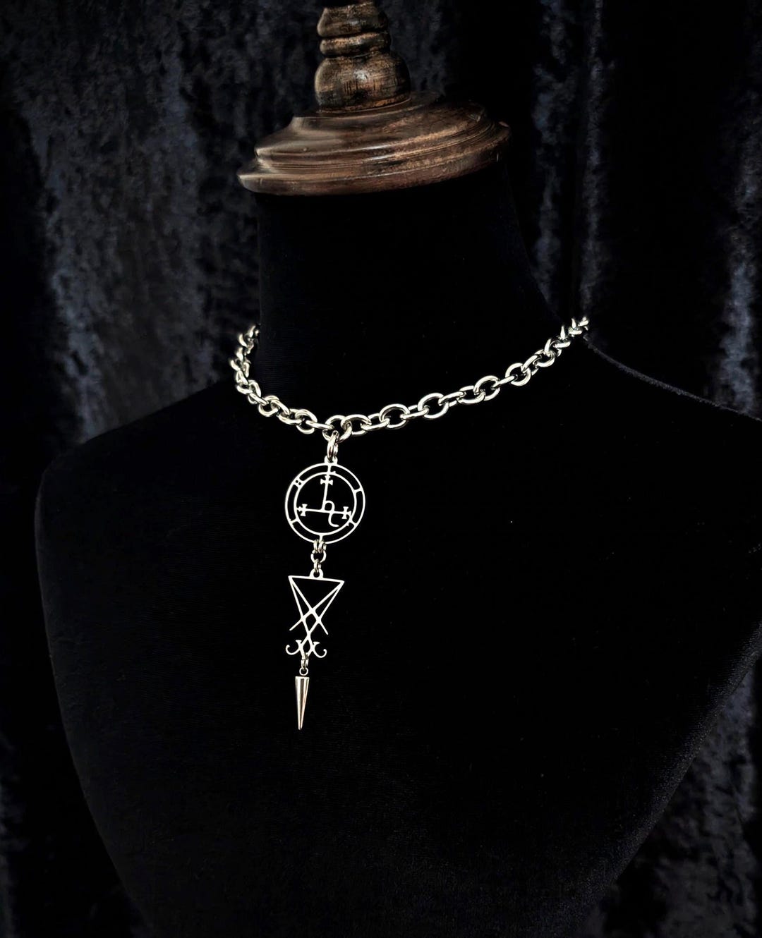 Satanic Royalty Chunky Chain Necklace in Stainless Steel, Lilith ...