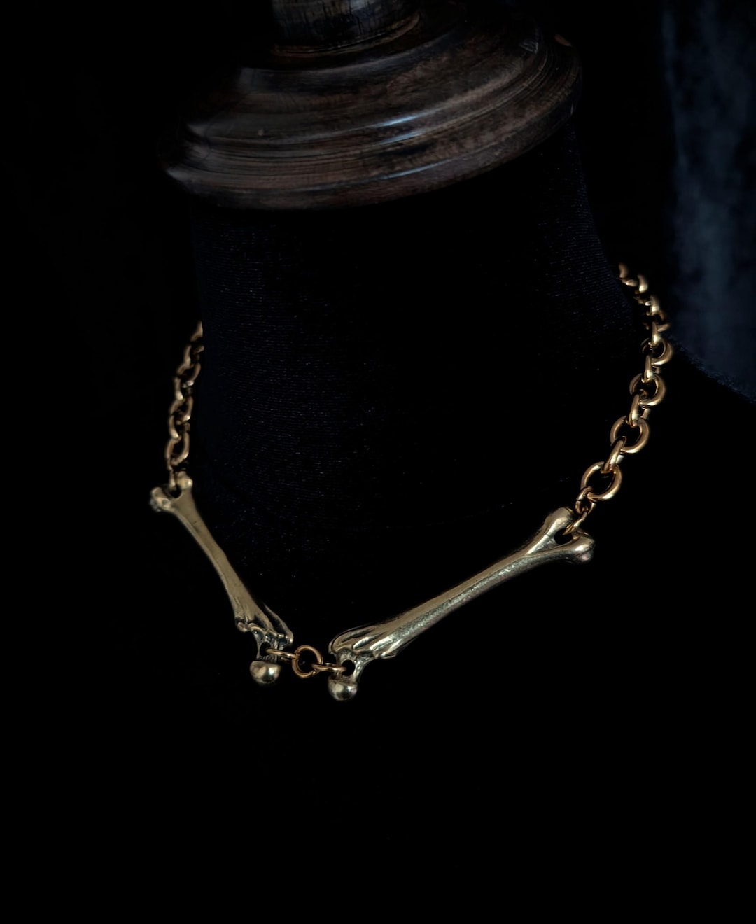 Double Bones Necklace Gold Chunky Chain in Stainless Steel - Etsy