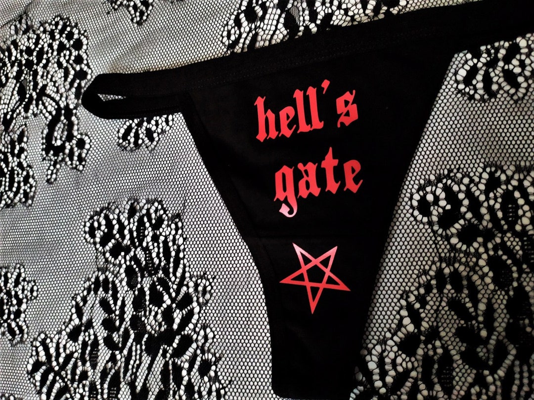 Satanic Pentagram Thong, Gothic Lingerie, Hell's Gate - Etsy
