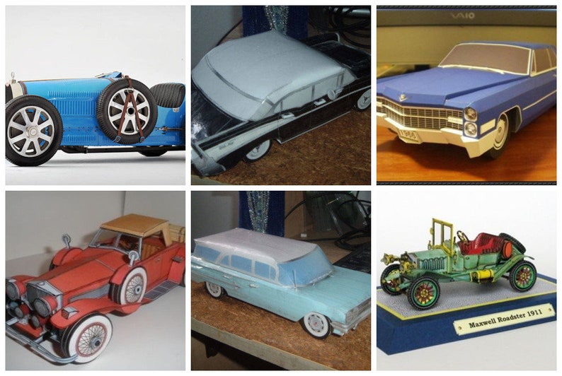 INSTANT Download. Paper Craft Antiques Cars 6 Different Models See ...