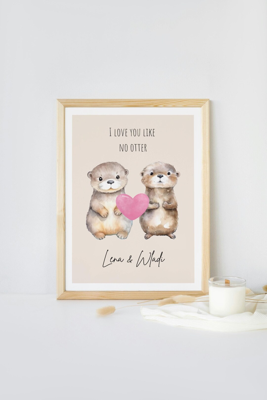 Personalizable Otter Poster – “I Love You Like No Otter” I Anniversary ...