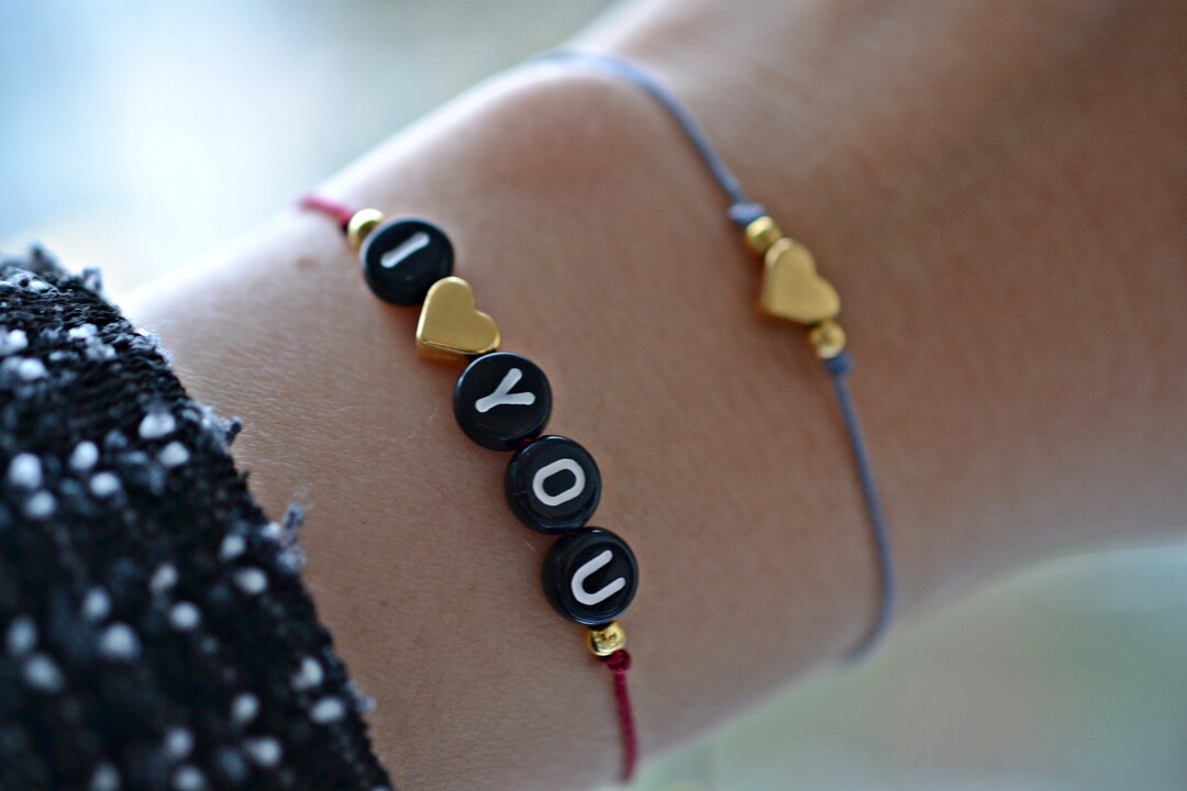 Personalizable Letter Bracelet With Heart - Perfect Gift for Valentine ...