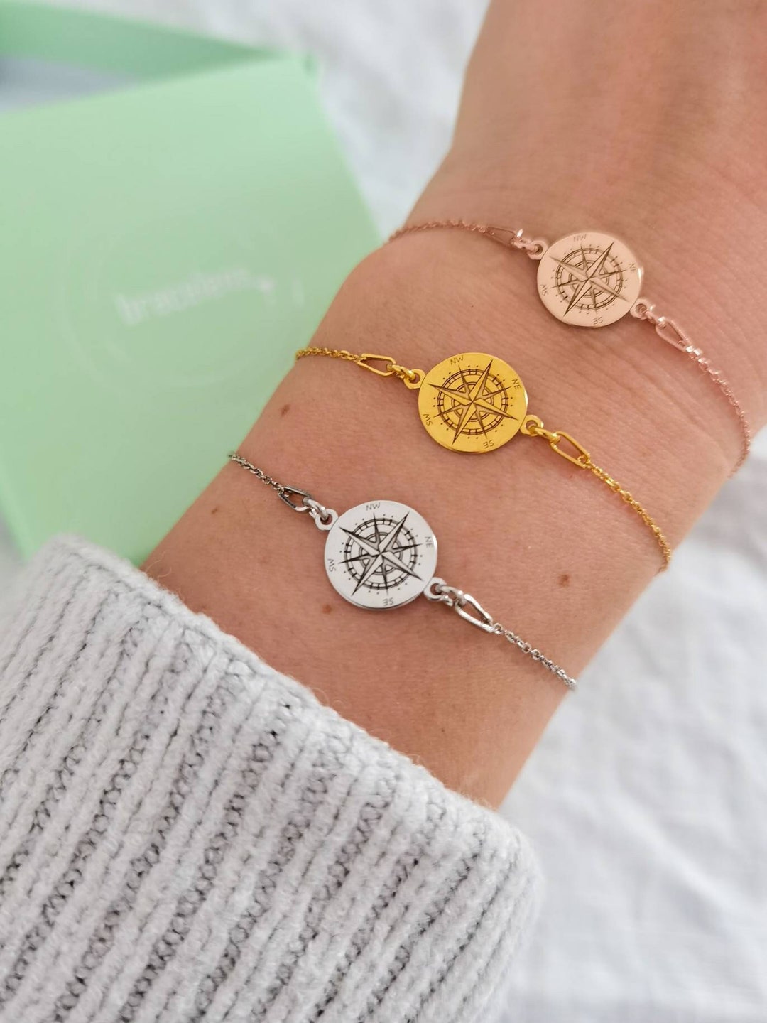 Compass Bracelet // Windrose Bracelet // Bracelet for Travelers ...