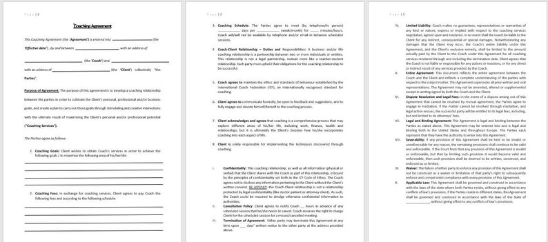 5 Essential Life Coaching Forms Instant Download - Etsy