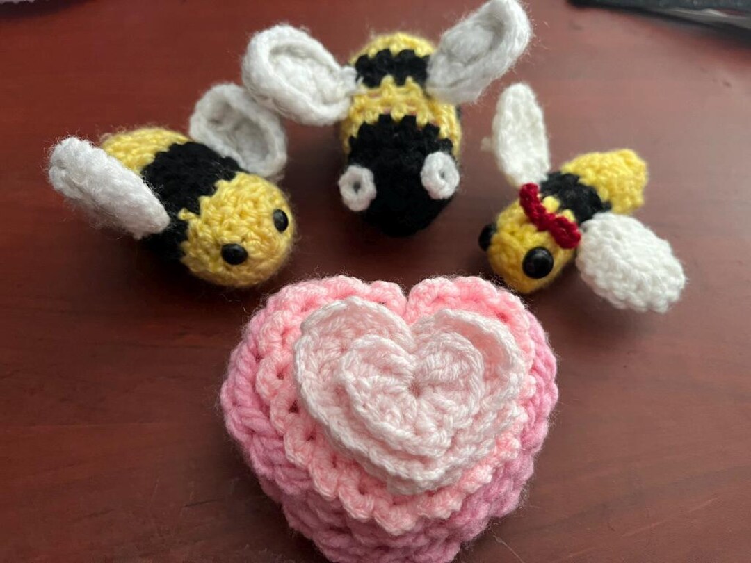 Cute Crochet Bees, Normal Bee, Anxious Bee, and the Sweetheart With a ...