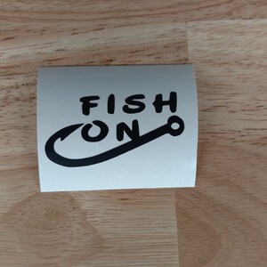 Fish on Fishing Hook Sticker 9 Sizes 22 Colors to Choose From Vinyl ...