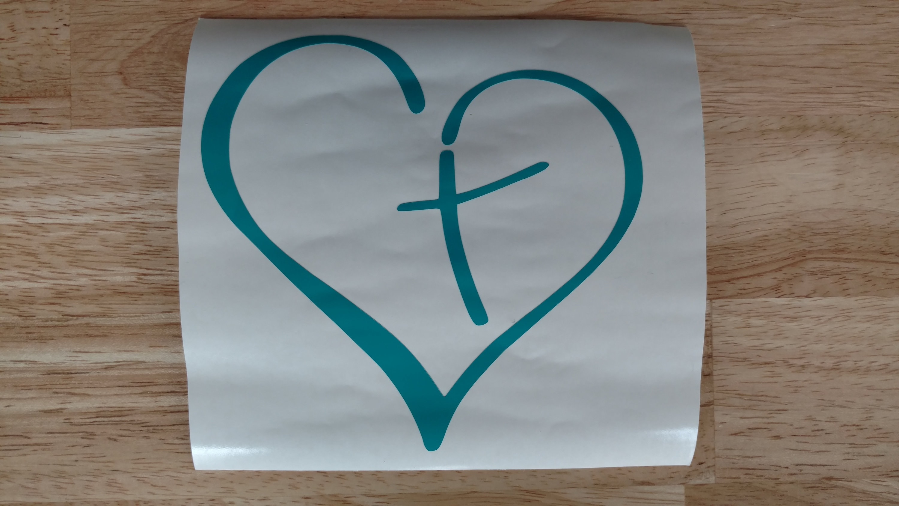Heart and Cross Christian Vinyl Decal 22 Colors and 8 Sizes to - Etsy