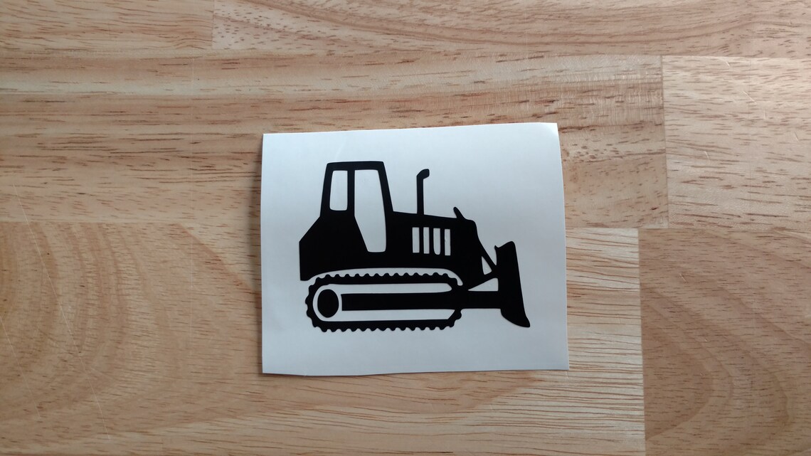 Bulldozer Construction Worker Vinyl Decal 22 Colors 10 Sizes | Etsy