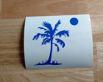 South Carolina Palm Tree Moon State Logo Myrtle Beach Vinyl | Etsy
