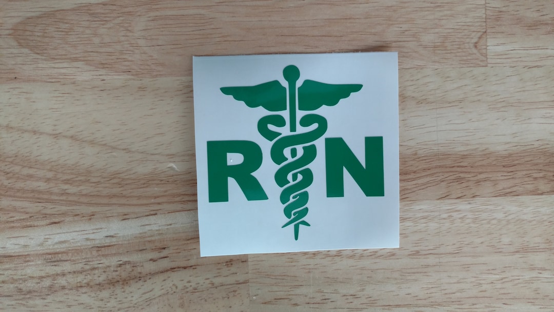 RN Registered Nurse Vinyl Decal 22 Colors 12 Sizes to Choose Sticker ...
