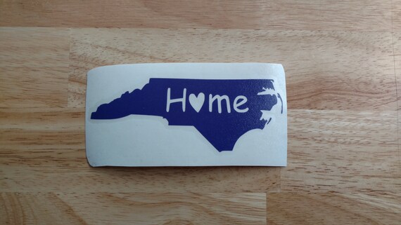 North Carolina State Home Heart Vinyl Decal 22 Colors and 11 - Etsy