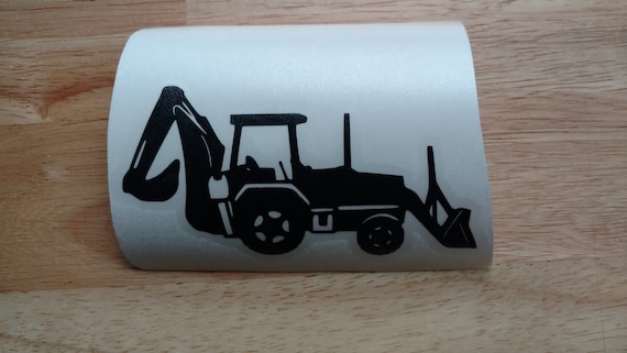 Backhoe Construction Worker Vinyl Decal 22 Colors 10 Sizes to | Etsy