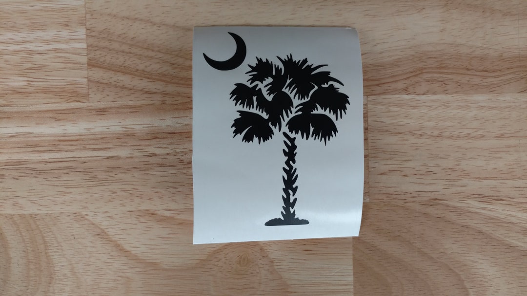 South Carolina Palm Tree Moon State Logo Decal Myrtle Beach Vinyl Decal ...