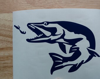 Fish Decal Full Color Fish Decal Musky Turn Sticker Fish - Etsy
