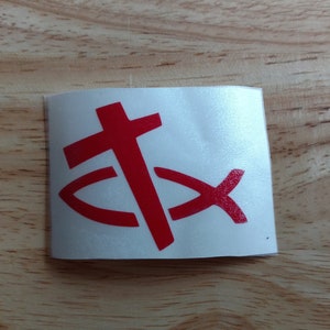 Christian Fish With Cross Symbol With Faith Vinyl Decal 22 Colors 8 ...
