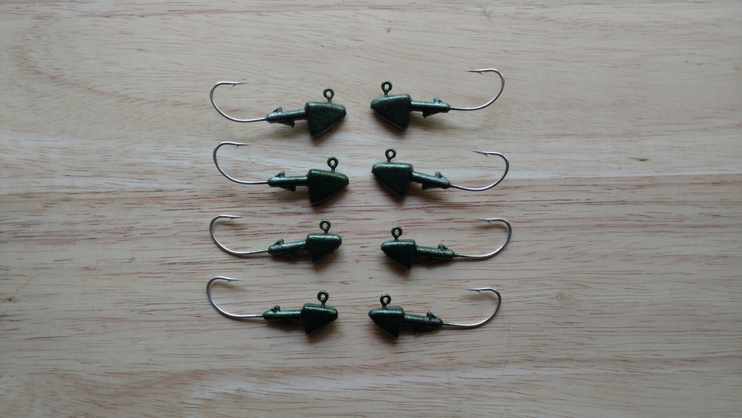 Shad Head Bass Jigs 3/8 Oz 2/0 1/4 Oz 2/0 Eagle Claw Hooks Alabama Rig ...