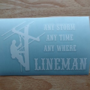 Lineman Power Line Utility Worker Vinyl Decal 22 Colors 6 Sizes to ...