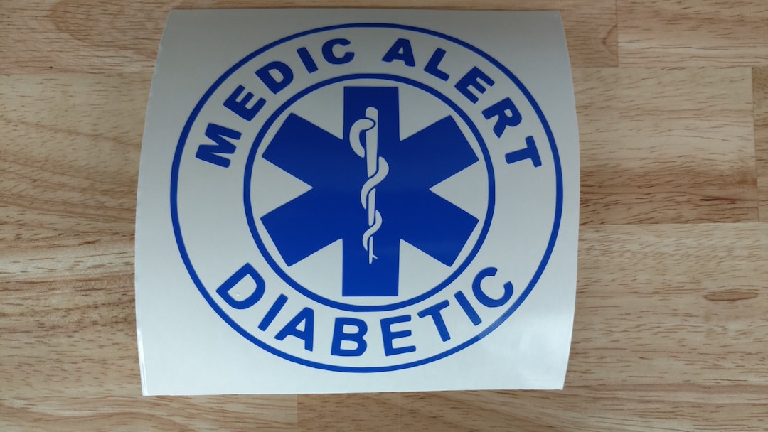 Medical Alert Diabetic Vinyl Decal 22 Colors 7 Sizes to Choose Sticker ...