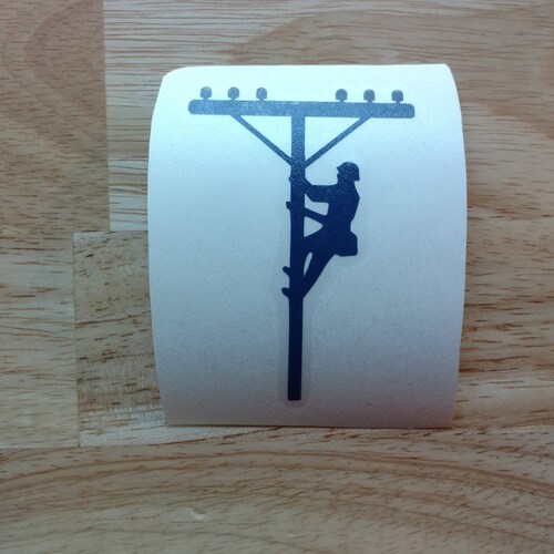 Power Lineman Silhouette Vinyl Window Decal JB006 - Etsy