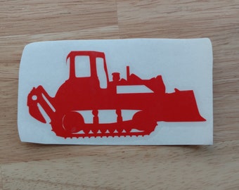 Bulldozer Construction Worker Vinyl Decal 22 Colors 10 Sizes | Etsy