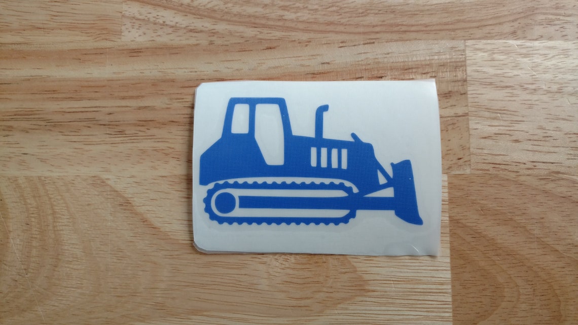 Bulldozer Construction Worker Vinyl Decal 22 Colors 10 Sizes | Etsy