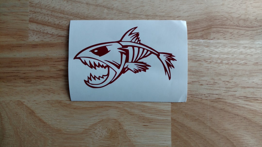 Fish Skeleton Fishing Vinyl Decal 22 Colors 15 Sizes to Choose Sticker ...