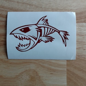 Fish Skeleton Fishing Vinyl Decal 22 Colors 15 Sizes to Choose Sticker ...