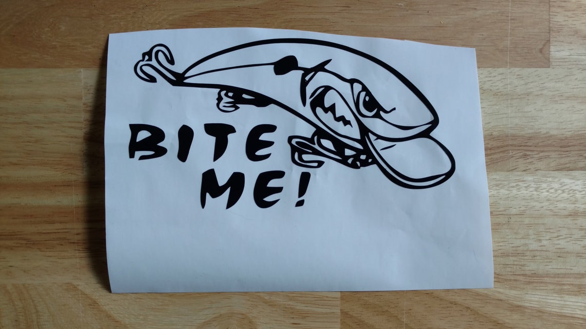 BITE ME Vinyl Fishing Decal 8 Sizes and 22 Colors to Choose From ...