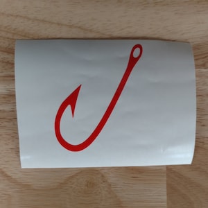 Fishing Hook Sticker 9 Sizes 22 Colors to Choose From Vinyl Decal ...