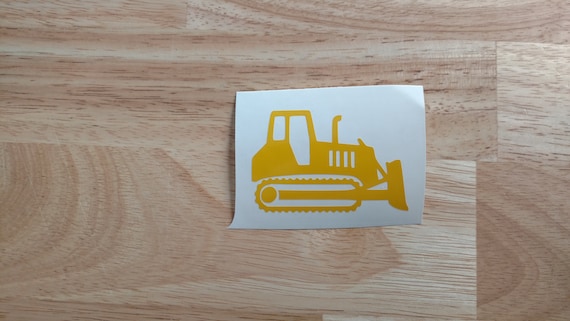 Bulldozer Construction Worker Vinyl Decal 22 Colors 10 Sizes | Etsy