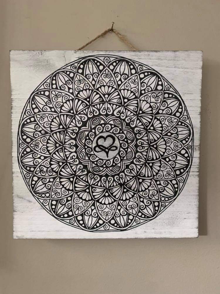Infinity Heart Mandala Art hand drawn | Etsy