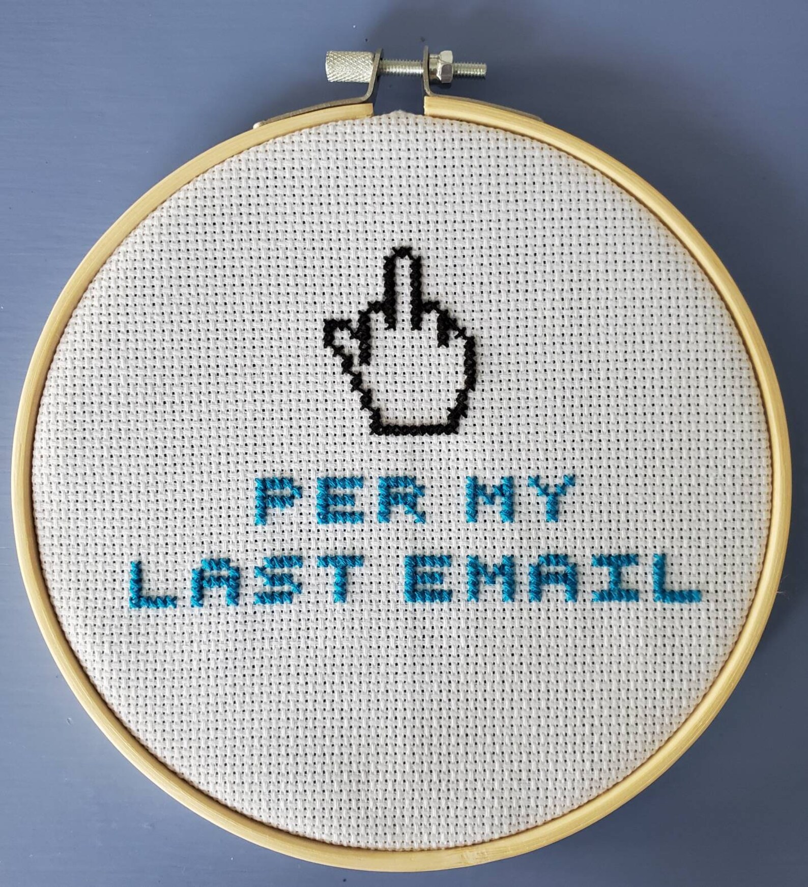 Per My Last Email Cross Stitch, Funny Cross Stitch Complete, Middle ...