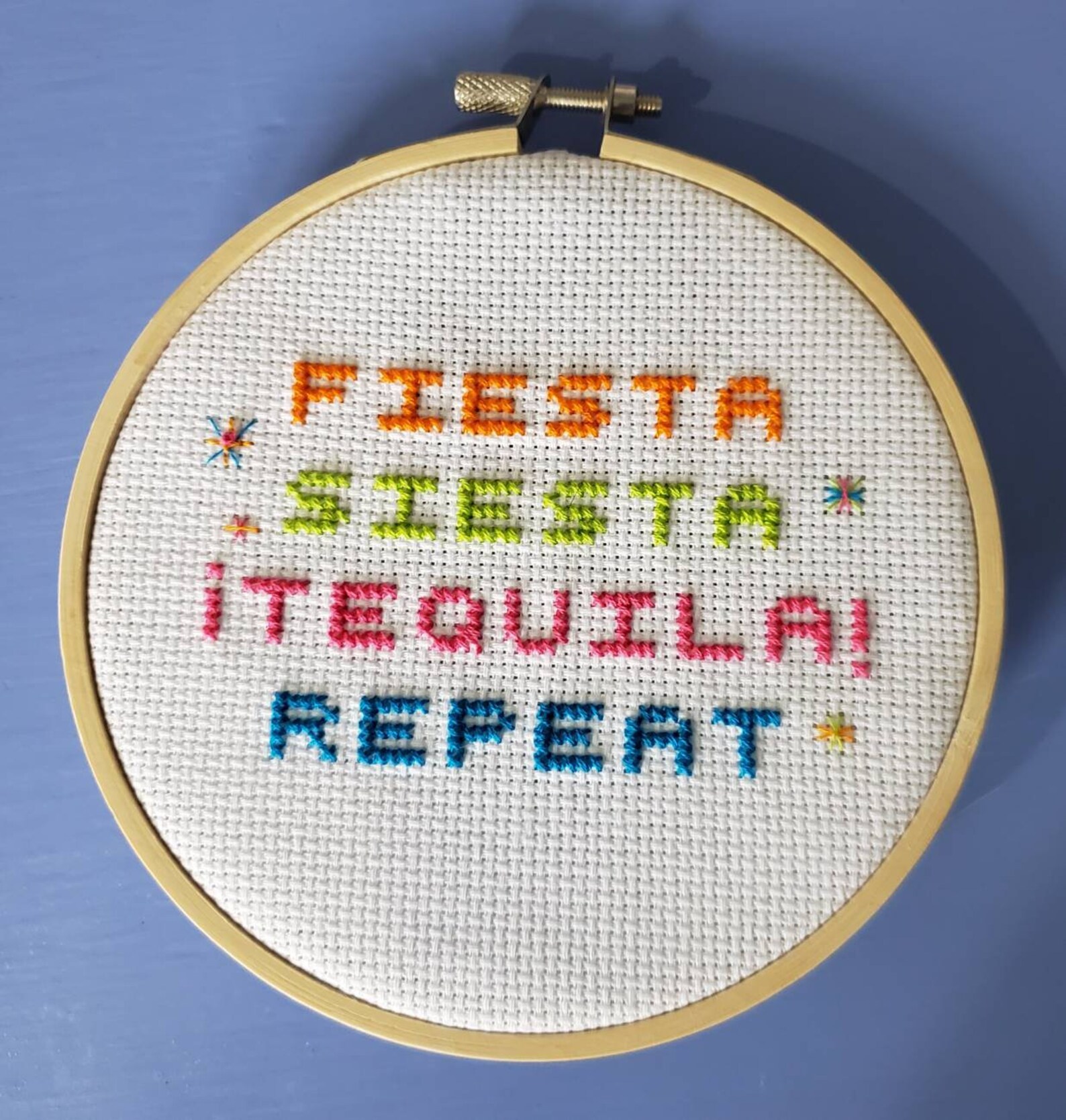 Fiesta Siesta Tequila Repeat, Party Cross Stitch, Funny Cross Stitch ...