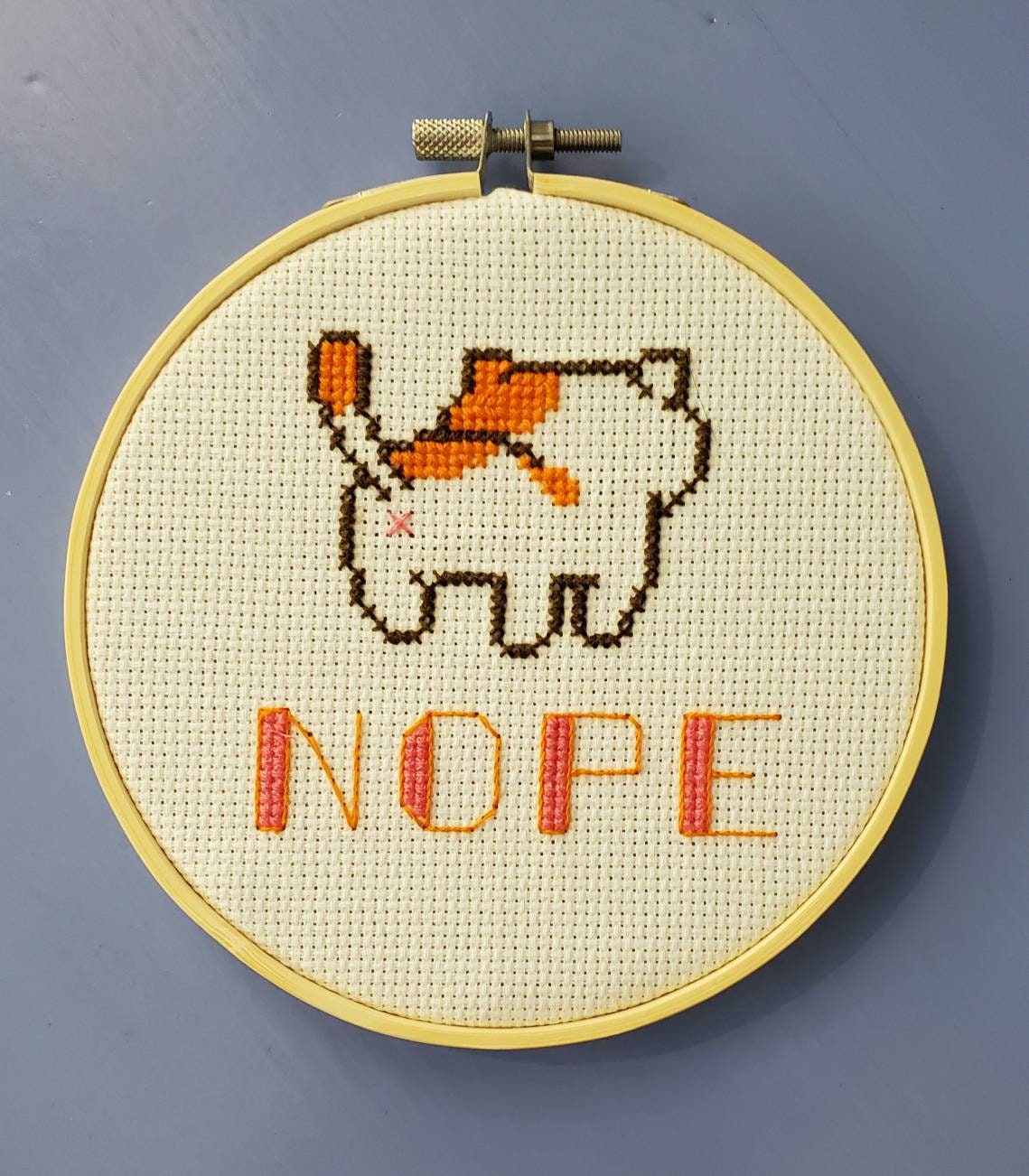 NOPE Cross Stitch, Cat Butt Cross Stitch, Cat Cross Stitch, Funny Cross ...