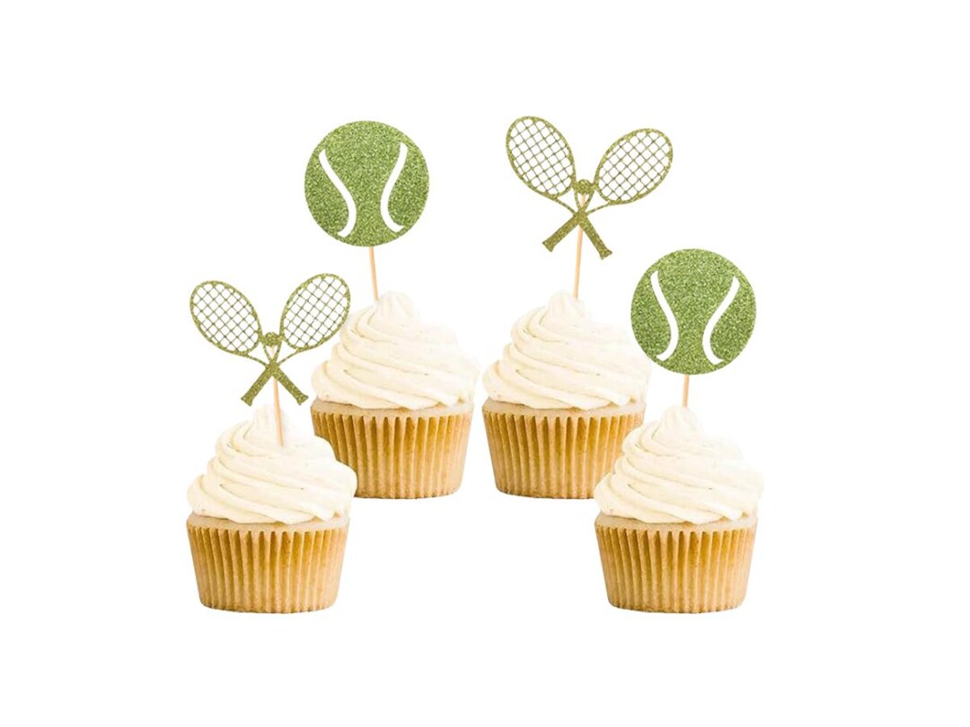 Glitter Tennis Themed Cupcake Toppers Serve up the Fun With These ...