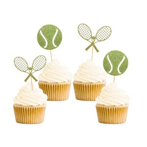 Glitter Tennis Themed Cupcake Toppers Serve up the Fun With These ...