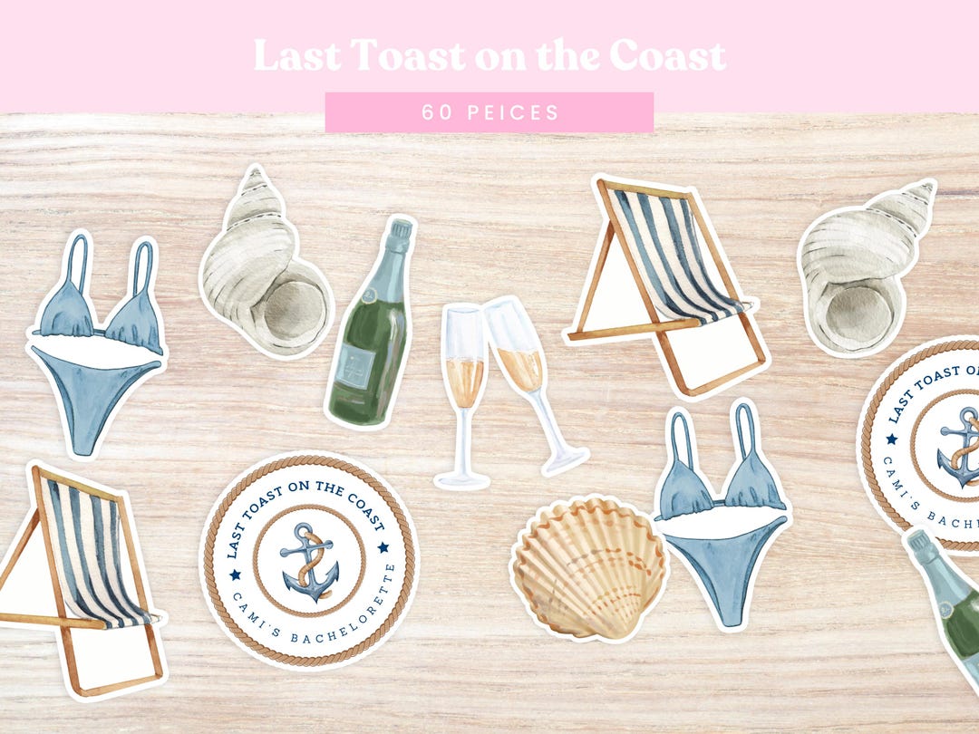 Coastal Bachelorette Confetti: Beach Party Decor (60 Pieces) - Etsy