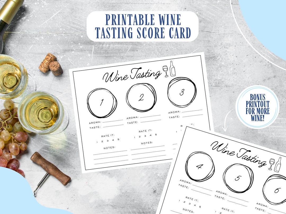 Printable Wine Tasting Sheet - Elegant + Whimsical Wine Tasting ...