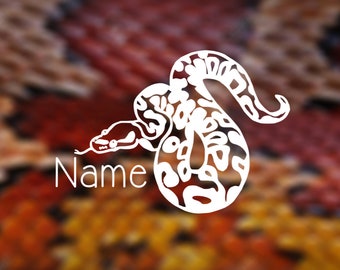Customizable Name Ball Python Snake Vinyl Decal (READ DESCRIPTION) - Etsy