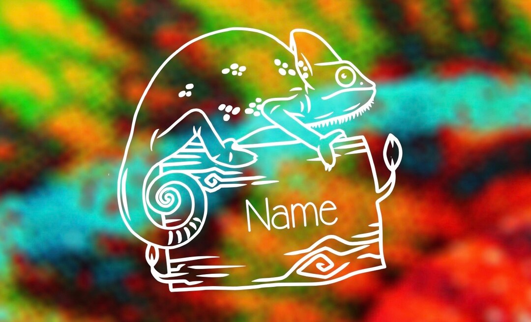 Veiled Chameleon Custom Name Decal - Etsy