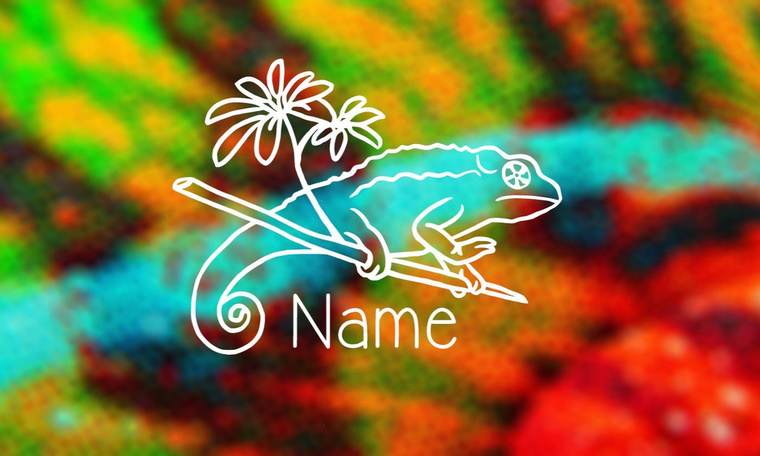 Female Jacksons Chameleon Custom Name Decal - Etsy