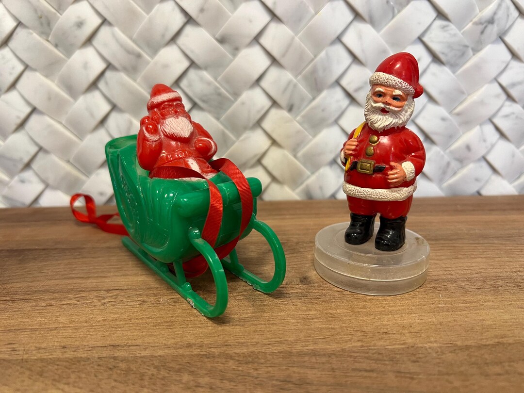 Vintage Celluloid Santa Claus Candy Container With Toy Bag And/or Santa ...