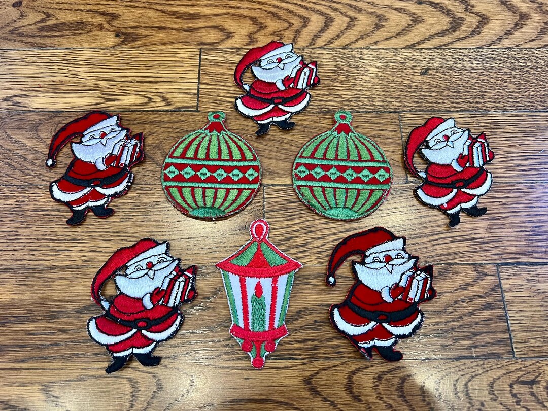 Vintage Christmas Santa Claus Patches / Christmas Ornament Patch ...