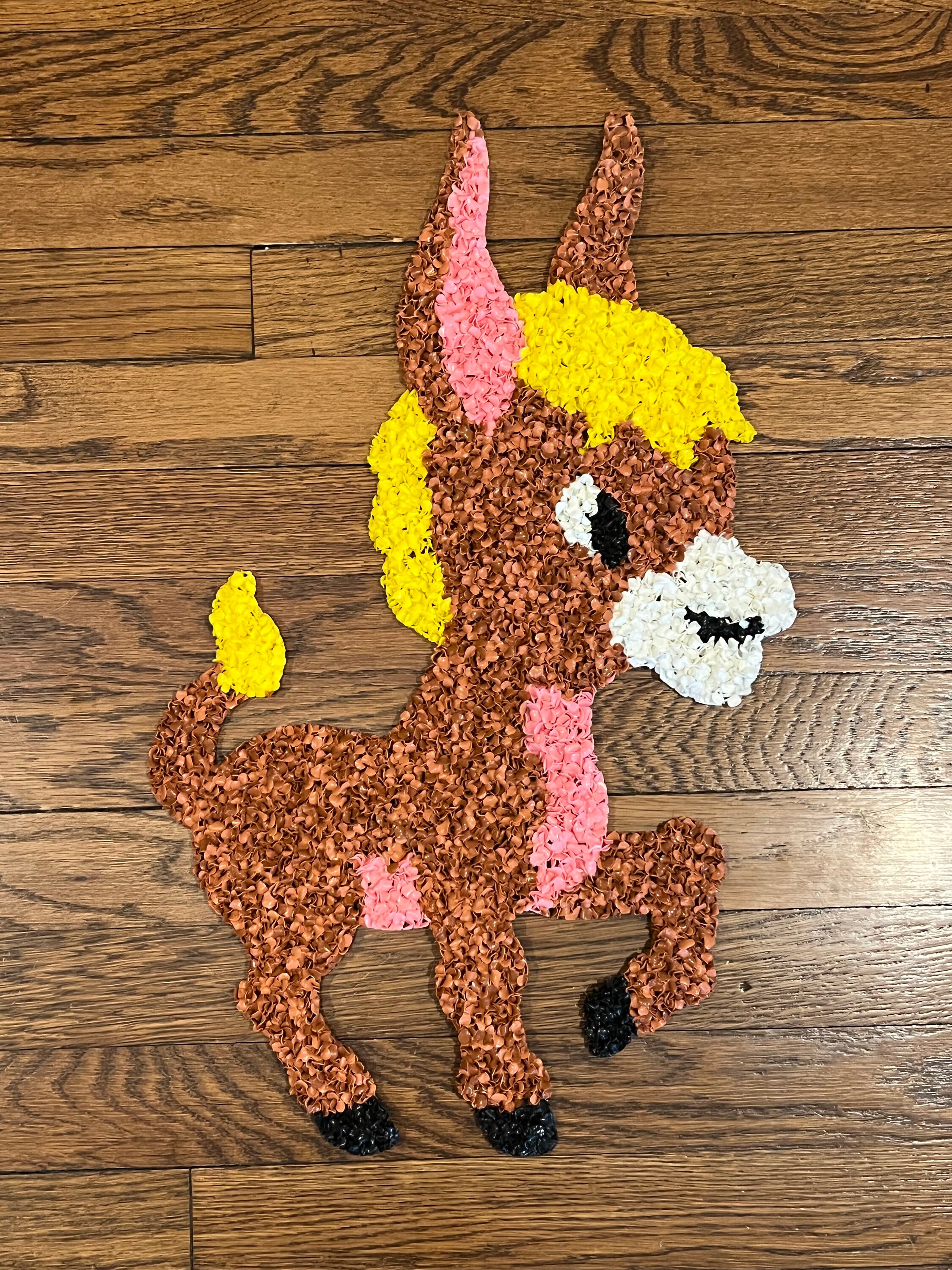 Melted 1970s Melted Popcorn Plastic Donkey - Etsy