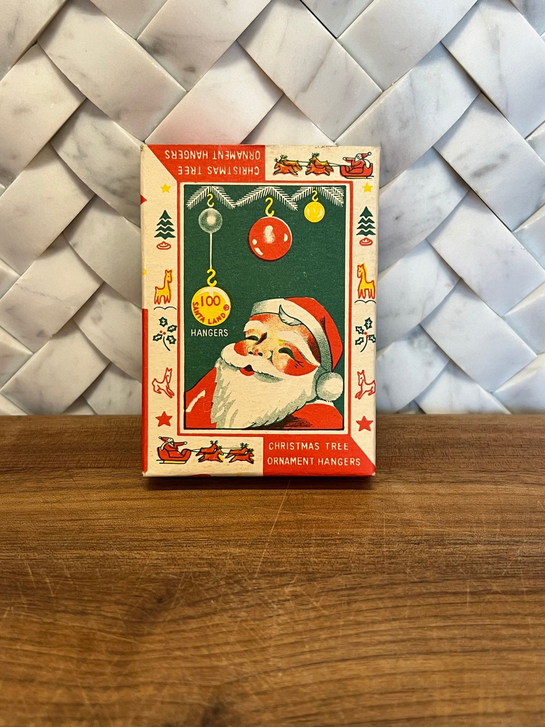 Vintage 100 Santa Land Christmas Tree Ornament Hangers in Original Box ...