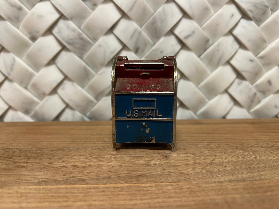 Vintage 1960s Metal US Mail Mailbox Stamp Dispenser / Embossed Cast ...